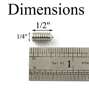 Pro Bamboo Kitchen 20pcs 1/4-20x1/2" Hexagon Hex Socket Set Grub Screws 304 Stainless Steel Full Thread Cone Point Grub Screw