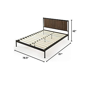 ZINUS Wesley Metal Platform Bed Frame / Mattress Foundation with Wood Slat Support / No Box Spring Needed / Easy Assembly, King