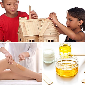 Rayson Wax Sticks 100 Pieces Large Wood Waxing Craft Sticks Spatulas Applicators for Hair Removal Eyebrow and Body