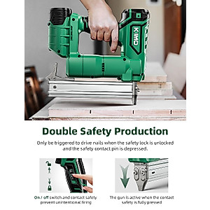 KIMO 18 Gauge Cordless Brad Nailer Battery Powered w/2X2.0 Batteries & Charger, 5000pcs Nails, 2 Modes with Single & Contact Firing