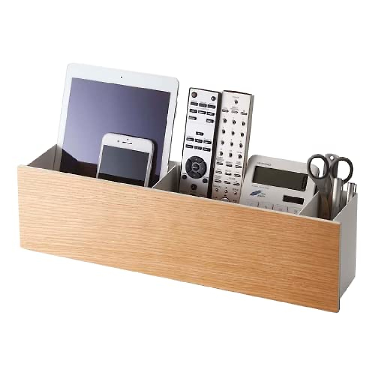 Yamazaki Home Storage Box | Steel | Desk Organizer, One Size, Ash