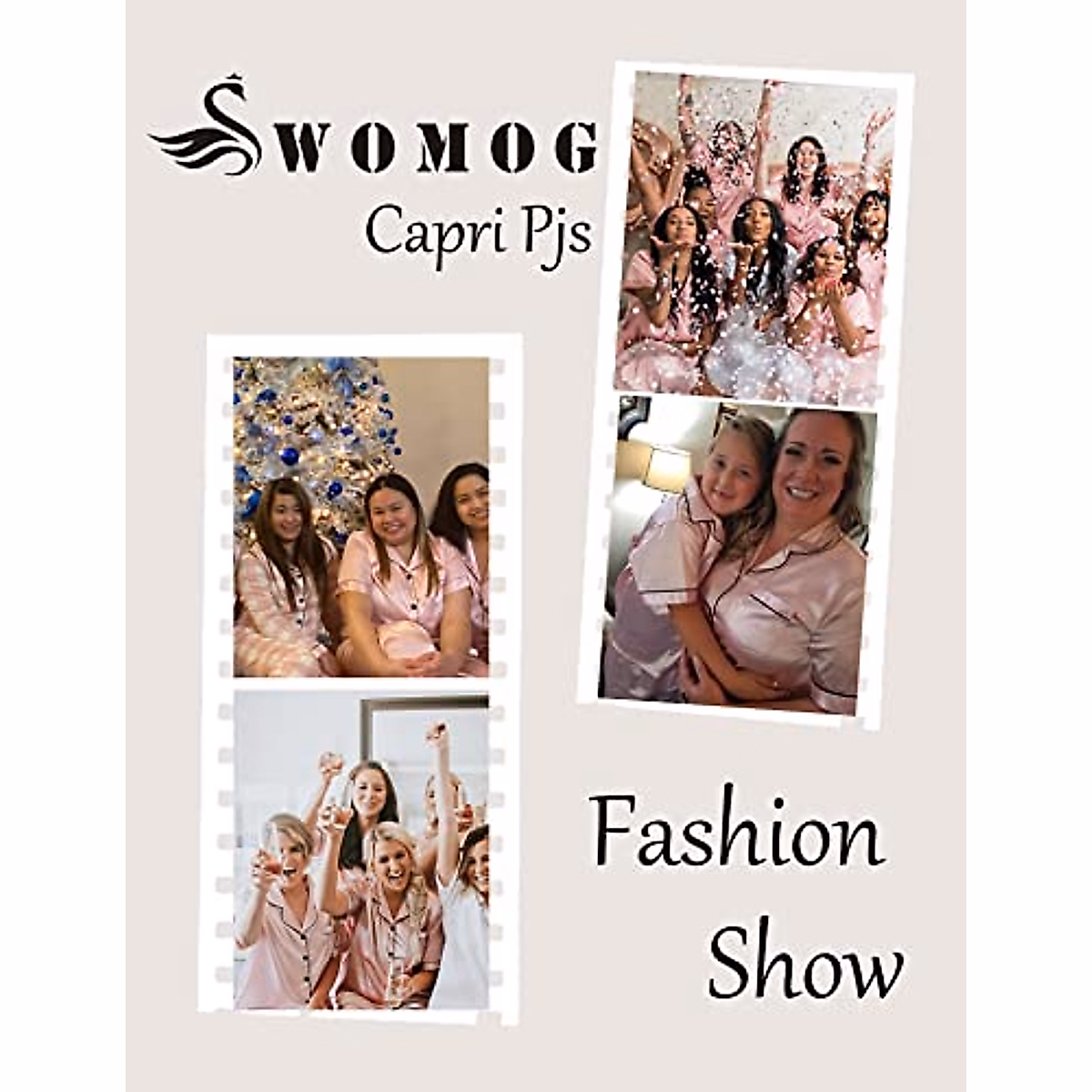 SWOMOG Satin Pajama Set Women Silk Pjs Set Short Sleeve 2 Piece Button Down Sleepwear Lounge Sets White