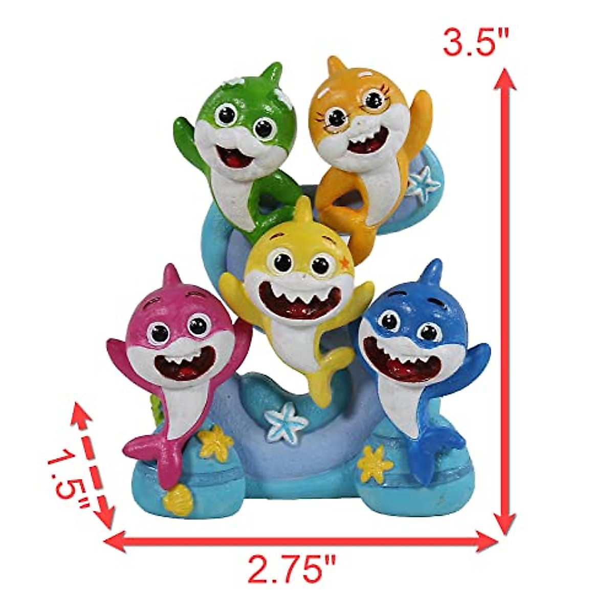 Penn-Plax Baby Shark 2-Piece Aquarium Decoration Bundle – Safe for Freshwater and Saltwater Fish Tanks – Small