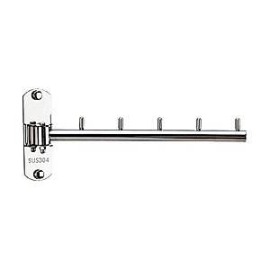 Zivisk Folding Wall Mounted Clothes Hanger Rack with Swing Arm Stainless Steel Heavy Duty Coat Hook for Bathroom, Bedroom, Laundry Room- Silver