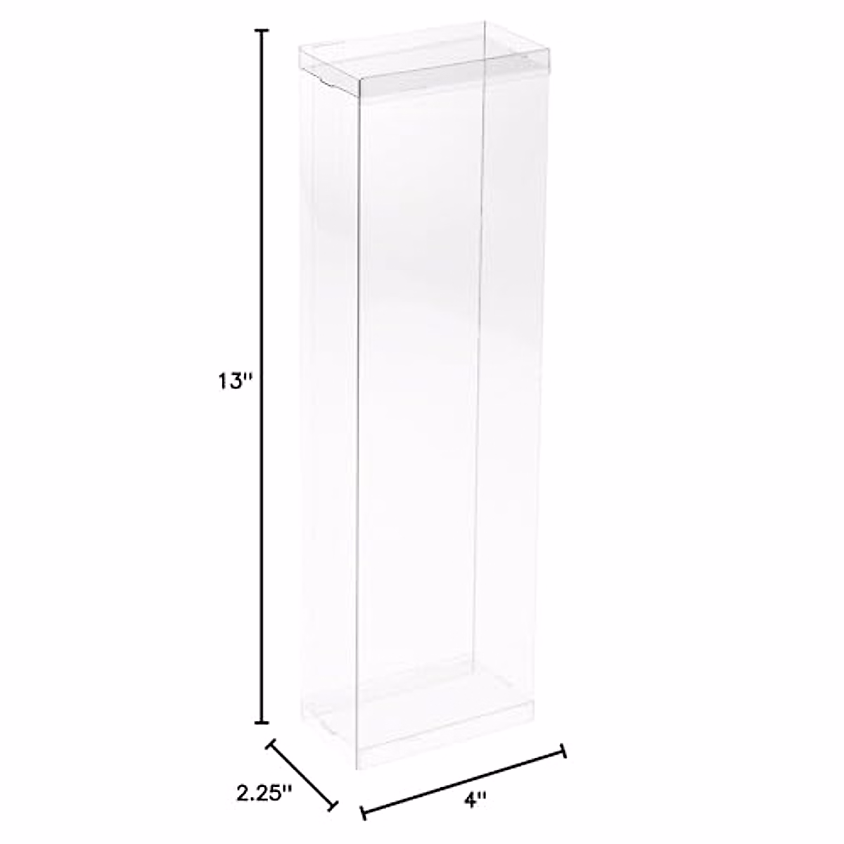 DollSafe Clear Folding Display Box for 11-12.5 inch Dolls and Action Figures, 4" W x 2.25" D x 13" H