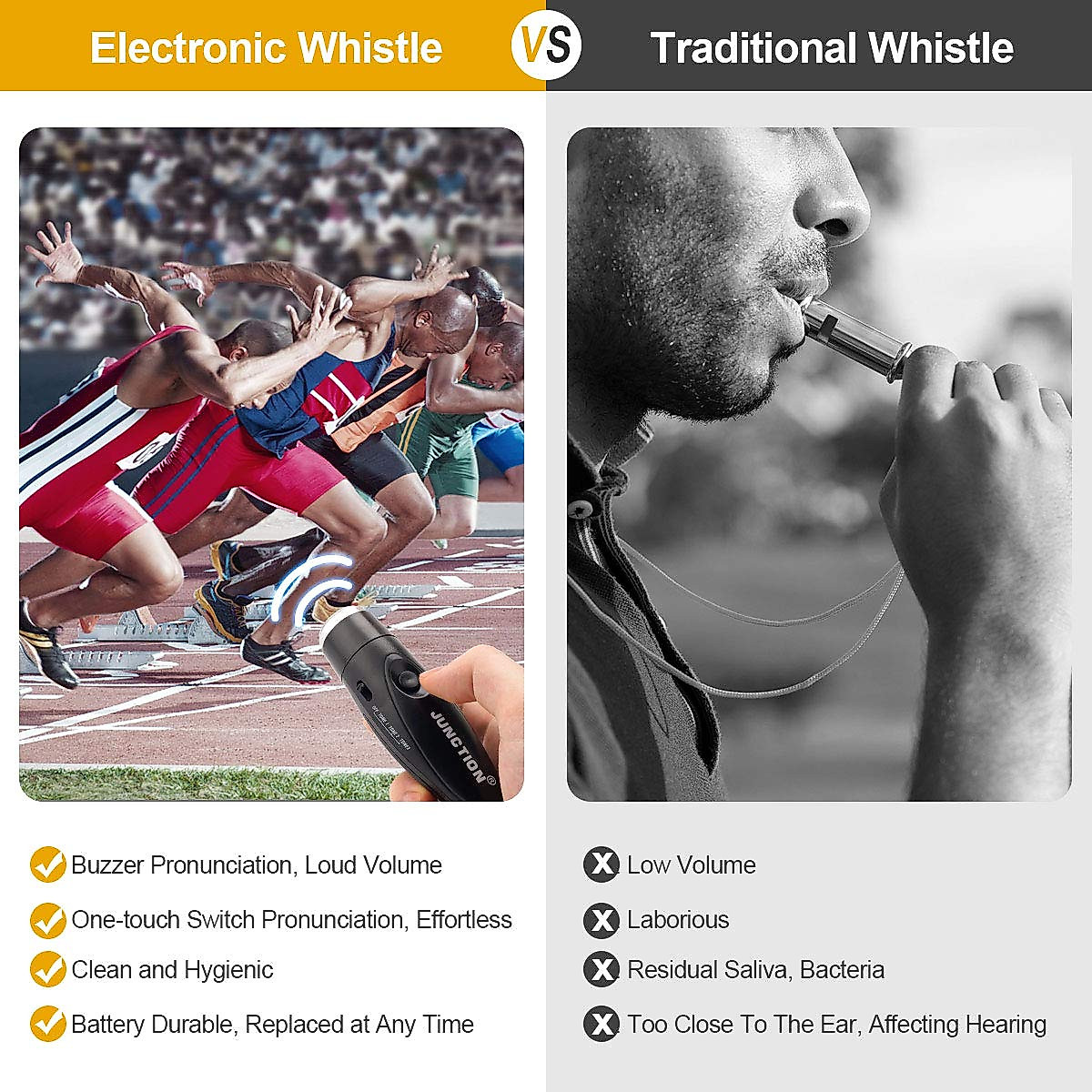 Electronic Whistle, 3 Pack Handheld Electronic Whistles Electric Whistle with Lanyard Three Tone Distinct High Volume Outdoor Sport Whistle for Coaches, Referees, P.E. Teacher