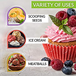 Spring Chef - Cookie Scoop with Trigger Release, Multifunctional Scoop for Melon, Protein Balls, and Meatballs, Stainless Steel Medium Cookie Scoop for 1.7 Tablespoon Cookie Dough, Size #40, Black