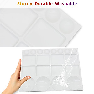 20 Well Watercolor Paint Tray Palette Pallet Acrylic Painting Mixing Plastic Artist Large Square Palette, 13 x 10 Inches, White, 1PCS