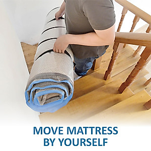 Queen/Full/Full-XL Foam Mattress Vacuum Bag with Blue Zipper, Mattress Storage Bag