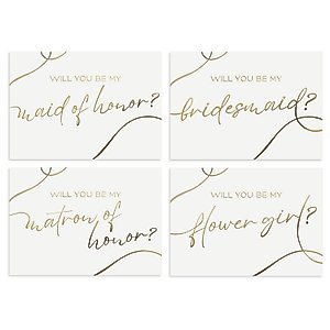 Bridesmaid Proposal Cards - 12 Cards With Envelopes - Includes Will You Be My Bridesmaid, Maid of Honor, Matron of Honor, Flower Girl Cards