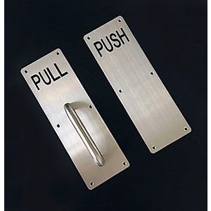 Aimyoo Stainess Steel Door Handle, Pull and Push Plate Commercial Door Handle with Screws 11.8" x 3.2"