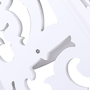 Yosoo White Wooden Chic Filigree Style Decorative Wall Corner Shelves Cutout Design Shelf to Display Photos