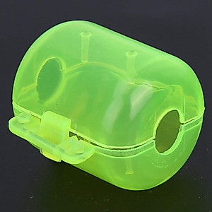 SUNGOOYUE 50pcs Fishing Hook Box, Portable Fluorescent Yellow Squid Lure Hook Cover Case Organizer Grid Box for Hook Bait(M)