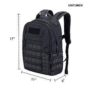 EXCELLENT ELITE SPANKER Military Tactical Backpack 18L Molle Backpacks Army Assault Survival Rucksack Pack (BLK)