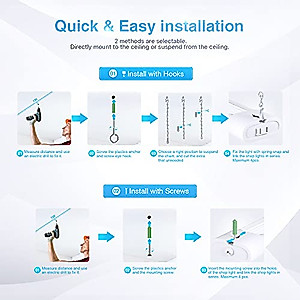 Ensenior 6 Pack Linkable Led Shop Light 4ft for Garage, 4400 High Lumens, 36W Equivalent 280W, 5000K Daylight, 48 Inch Utility Shop led Lights, Surface or Hanging Mount Fixtures, White, ETL Certified