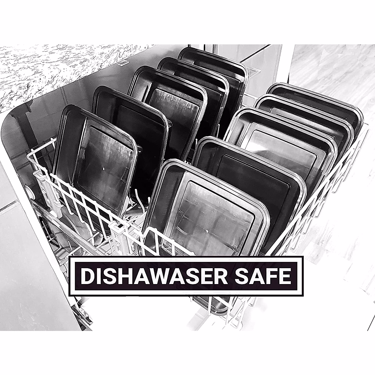 Generic BUHAYA Meal Prep Food Container with Lid, 58oz, 10 Sets/Pack - One Compartment Disposable Bento Boxes with lids- Stackable - Freezer Safe Plastic Bento Boxes To Go - BPA Free, Large, Black