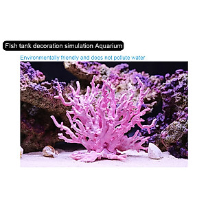 Mallofusa Artificial Aquarium Plant Ornament Decor Plastic Coral Reef Fish Tank Decoration Pink