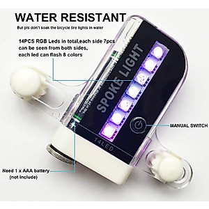 Bike Wheel Lights (2 Pack) - Waterproof LED Bicycle Spoke Lights Safety Tire Lights - Great Gift for Kids Adults - 30 Different Patterns Change - Bike Accessories - Black