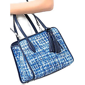 Kate Spade New York Rowe Tweed Medium Top Zip Satchel Handbag Crossbody