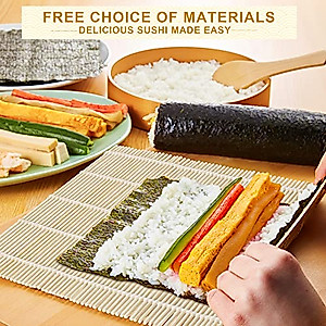 UERIAJIL Onigiri Mold, Musubi Maker Kit, Non-Stick Easy To Use and Clean, With Sushi Mat and Rice Scoop, for Kids Lunch Bento and Home DIY Sushi kit