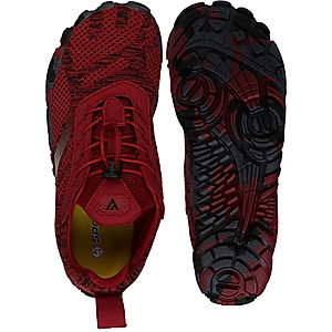 Joomra Womens Barefoot Road Running Shoes Size 8.5 Minimalist Wide Camping for Ladies Zero Drop Fitness Jogging Hiking Trekking Toes Workout Trail Sneakers Red 39