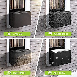 AFEION Window Air Conditioner Cover Outdoor, Outside Window AC Units Cover AC Unit Covers with Free Drawstring, 27.5W x 25D x 19H inches