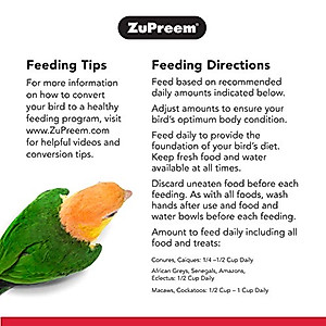 ZuPreem NutBlend Smart Pellets Bird Food for Parrots & Conures, 3.25 lb - Made in USA, Daily Nutrition, Vitamins, Minerals for African Greys, Senegals, Amazons, Eclectus, Cockatoos