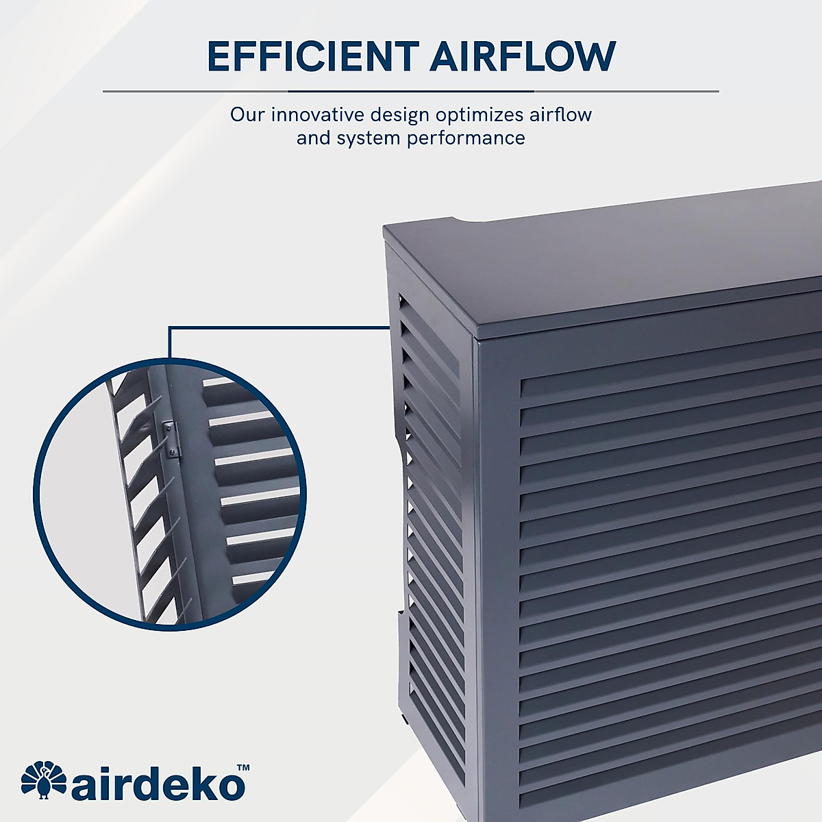 Airdeko's Mini Split AC Cover for Outside Units Sturdy Aluminum, Optimal Performance & Protection of Mini Split System Outdoor Condenser Compatible with Airdeko's Anti-Theft System (Charcoal, Large)