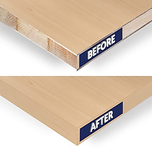 Birch Wood Veneer Edge Banding 3/4 inch x 25 ft Pre Glued Adhesive Edging Trim Tape Iron On Flexible Strip Roll Laminate Cabinate Countertop Furniture Shelf MDF Board Paintable Molding Easy Trimmer