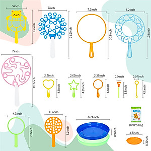 WDBO Bubble Wands Set, 20 PCS Giant Bubble Makers with Tray for Kids, Outdoor Bubble Party Favors