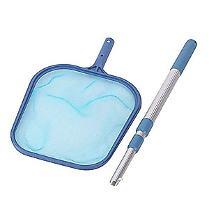 GKanMore Pool Skimmer Net with 17-41 inch Telescopic Pole Leaf Skimmer Mesh Rake Net for Spa Pond Swimming Pool, Pool Cleaner Supplies and Accessories