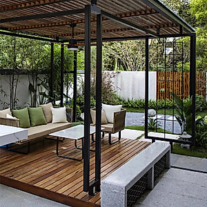 Anman 4-Way Right Angle Corner Wood Brackets(Alloy Steel) with Screws for 4x4 (Actual: 3.5x3.5), DIY Pergola Kit/Gazebo Kit/Patio/Sheds (4 Way pergola Brackets & Flange Anchor Bases (2 PCS))