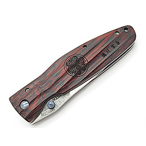 Mcusta Seki Japan Leyasu MC-183D Red Shogun VG-10 Damascus Folding Hunter Knife