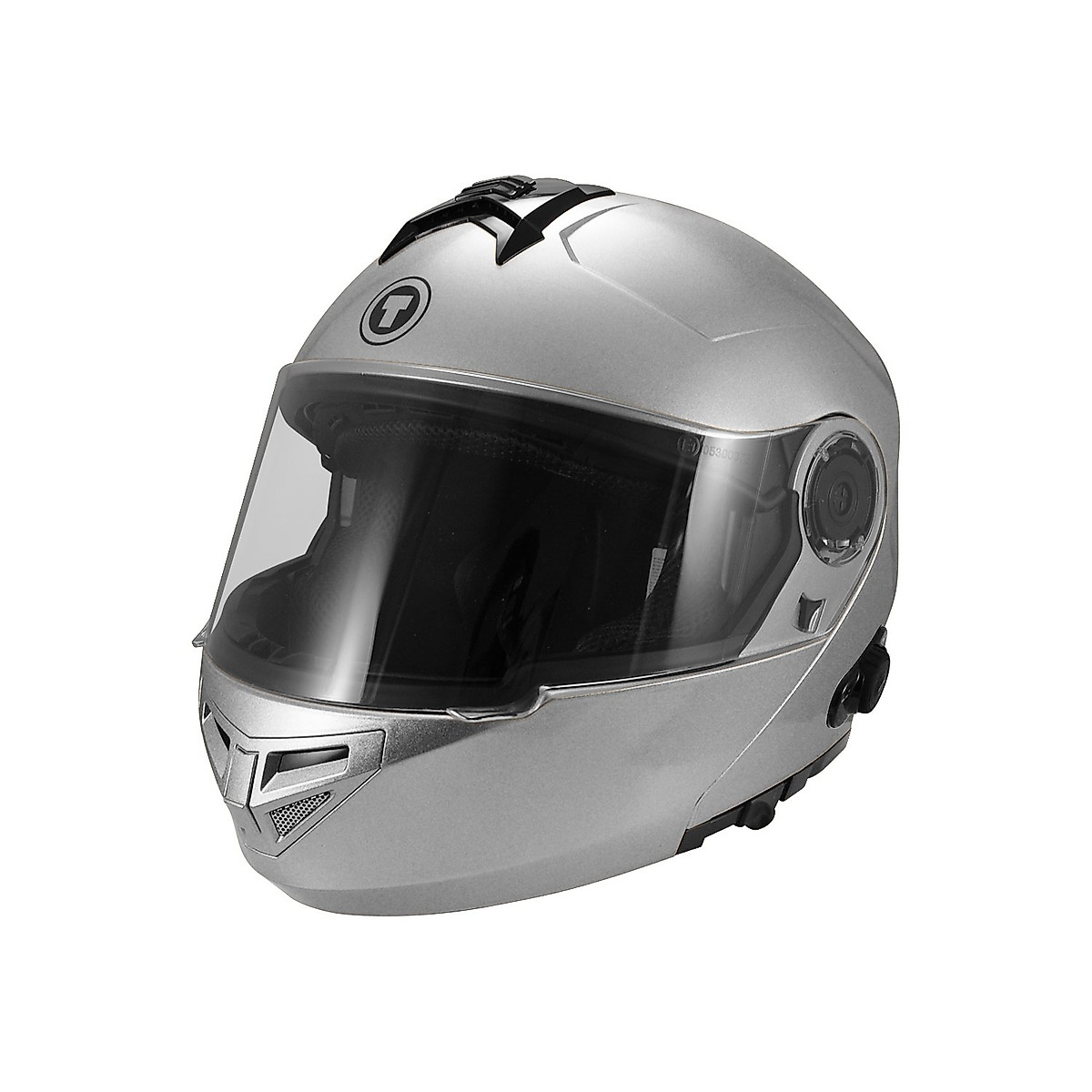 TORC T27B1 SL L T27 Full Face Modular Helmet with Integrated Blinc Bluetooth (Silver, Large)