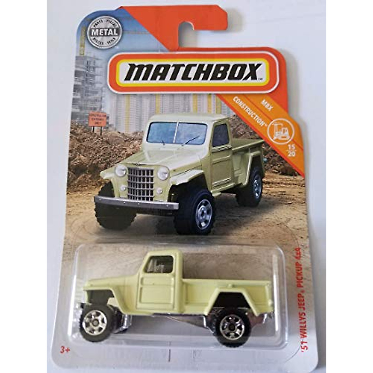 Matchbox 2019 MBX Construction 15/20 - '51 Willys Jeep Pickup 4x4