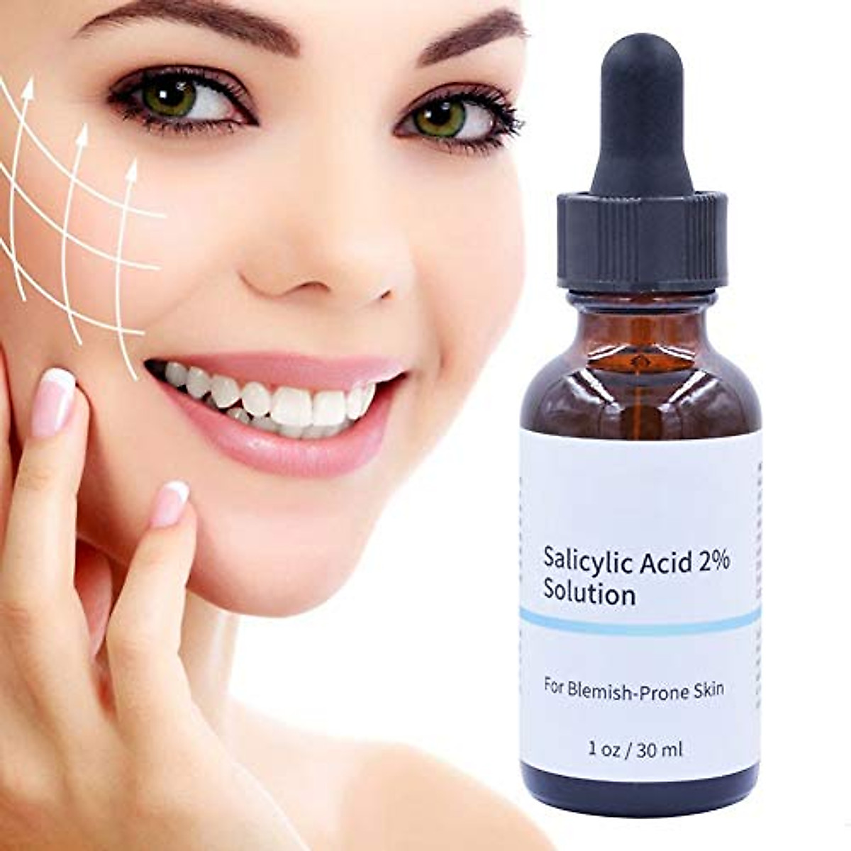 Luxsea Salicylic Acid 2% Solution Face Serum Shrink Pores Hyaluronic Acid Serum Gentle Exfoliating for Smoother & Clearer Skin, Treats Rosacea, Blackheads, Clogged Pores, Dullness, Oily Acne Skin