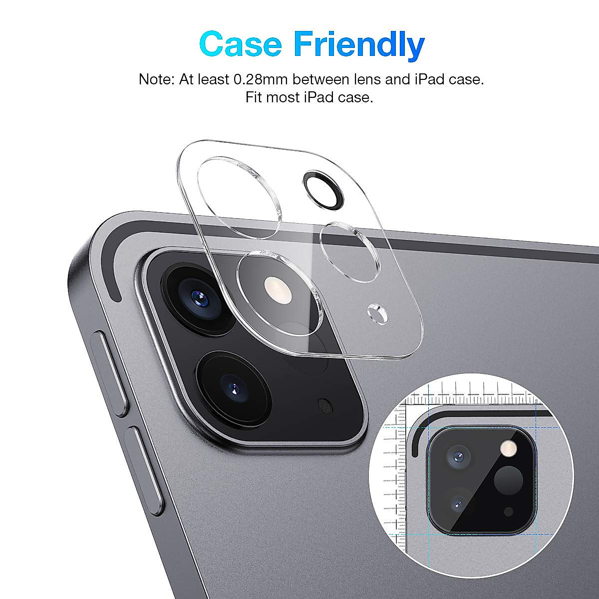 Tensea [3 Pack] for iPad Pro 12.9 11 2020 & 2021 Camera Lens Screen Protector, Anti-Overexposure Design, Tempered Glass iPad Pro 12.9 11 inch Screen Protector for Camera Lens, HD Clear, 3 Pack