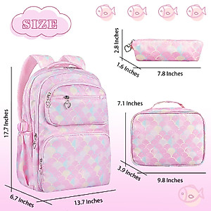 Kids School Backpack Book Bag with Lunch Bag Pencil Case Lightweight for Preschool Kindergarten Elementary,Pink Tie Dye