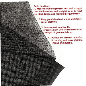 100cm Fusible Interfacing Non-Woven Polyester Interfacing Fabric Single-Sided Iron on Interfacing Black
