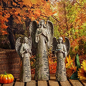 Ivy Home Resin Garden Statue Standing Praying Angel Garden Statuary for Outdoor Decor