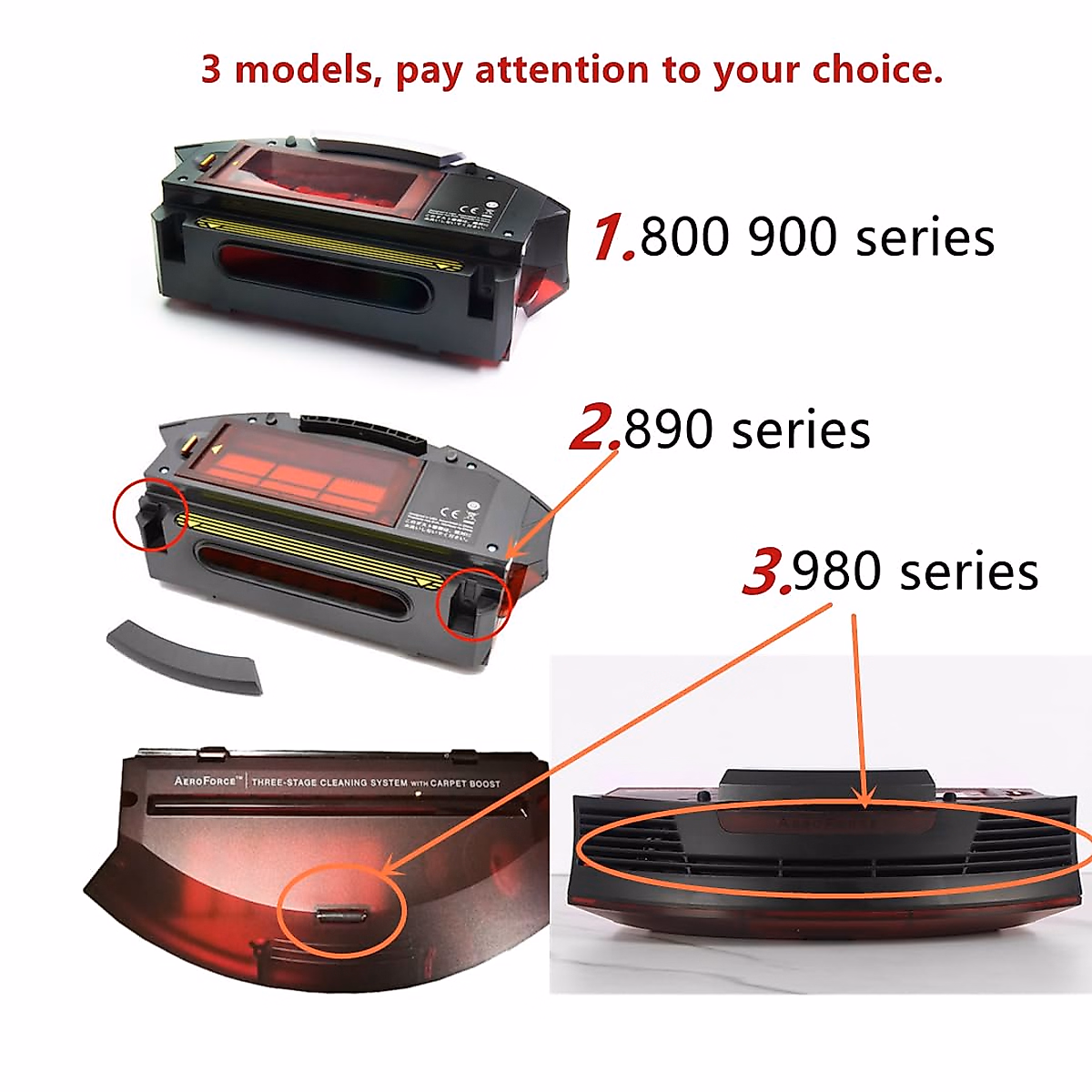 AeroForce Dust Bin Box Replacement Compatible for IRobot Roomba 800 900 Series 805 870 875 860 880 885 960 970 Dirt Collection Box Filter Box Parts 4432826(not fit 890,980)