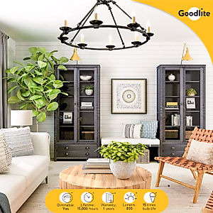 Goodlite C32 LED Chandelier Bulb, Torpedo Tip, 7W (80W Equal), Dimmable, 800 Lumens, Neutral White 3500k, 15k Hrs, Eco-Friendly, Ideal for Candelabra & Decorative Lighting, E12 Base, 1ct. (G-20144)