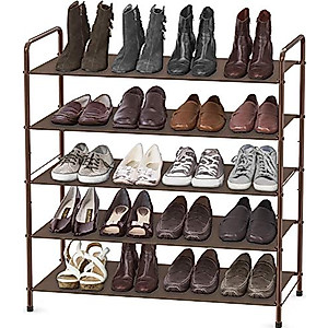 Simple Houseware 5-Tier Shoe Rack Storage Organizer, Bronze