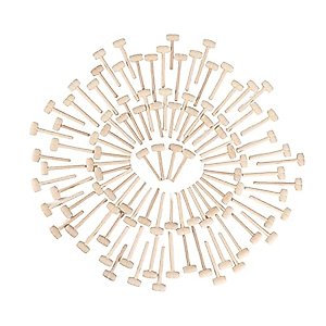 Mini Wooden Hammers for Chocolate, 100pcs Small Wood Mallets, Wooden Crab Lobster Mallets for Breakable Chocolate Heart, Cracking Seafood Tool