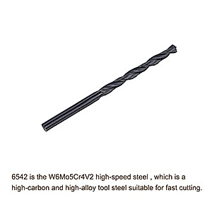 uxcell 6542 High Speed Steel Straight Shank Twist Drill Bit, Fully Ground Black Oxide Drill Bits 4.8mm Drill Diameter 85mm Total Length 2 Pcs