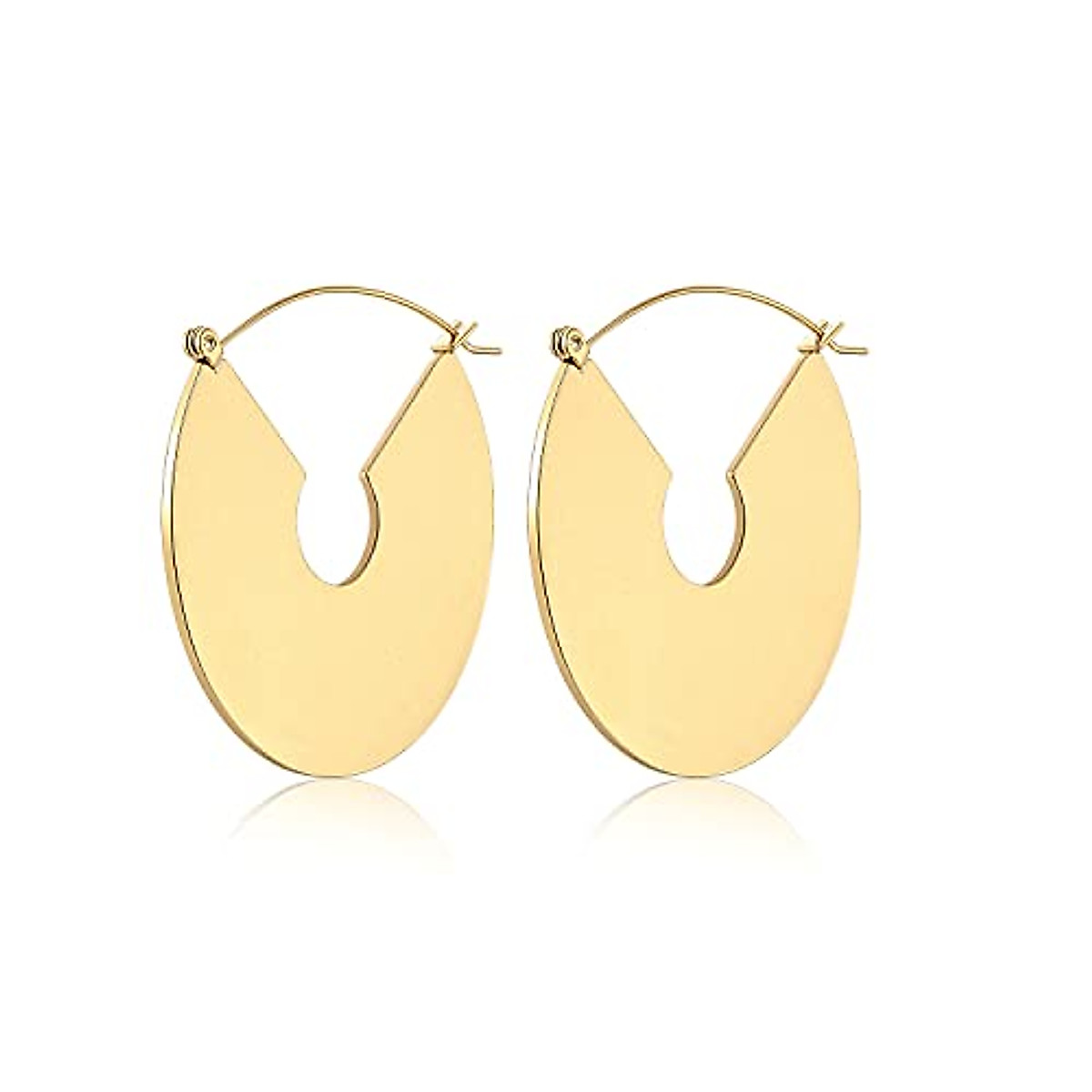 ailov 18K Gold Plated Tribal Bohemian Round Disc Earrings for Women Coin Dangling Drop Boho Jewelry (Round Drop without Pearl)