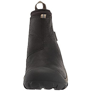 KEEN Women's Targhee 2 Pull On Mid Height Leather Chelsea Boot, Black/Brindle, 9