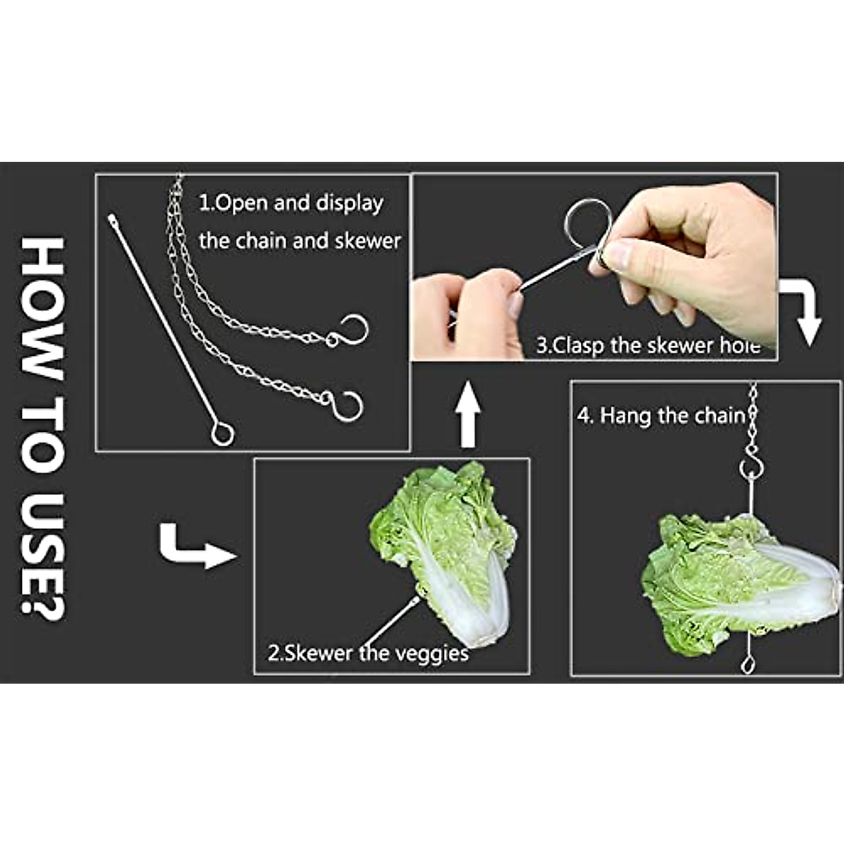 Chicken Vegetable Hanging Feeder Toy for Hens Pet Chicken Veggies Skewer Fruit Holder for Hens Large Bird