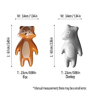 30GO Decorative Ceramic Hooks (Set of 5) | Wall Hooks and Drawer Handles for Home Decor | Cute Cartoon Hooks for Kids' Rooms