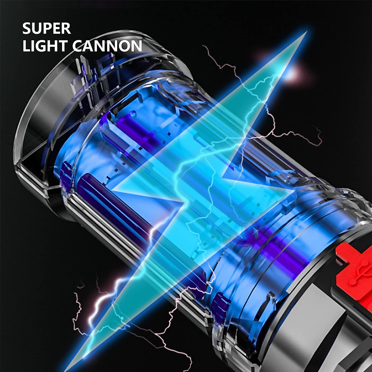 Five Explosion LED Flashlight Super Bright Rechargeable Camping Flashlight Table Lamp 4 Modes with COB Work Light, IPX6 Waterproof, Powerful Handheld Flash Light for Emergencies, Camping, Hiking